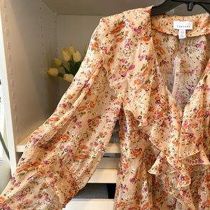 Topshop | Tops | Topshop Floral Ditsy Print Ruffle Button Down Blouse | Poshmark